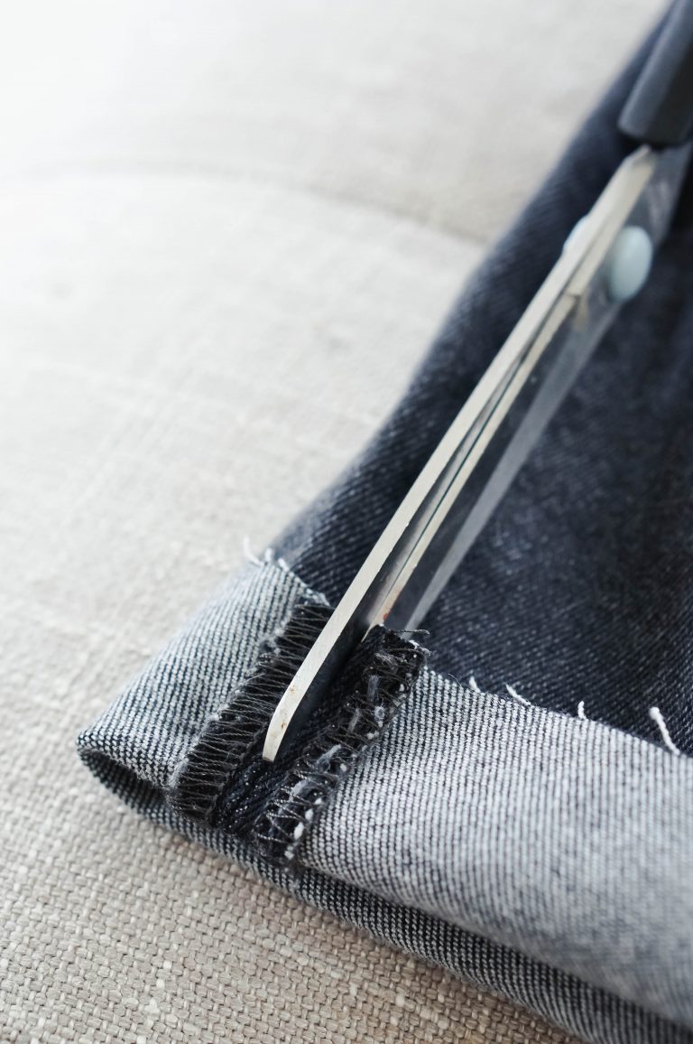 DIY: How To Cut The Hem Off Jeans - Red White & Denim