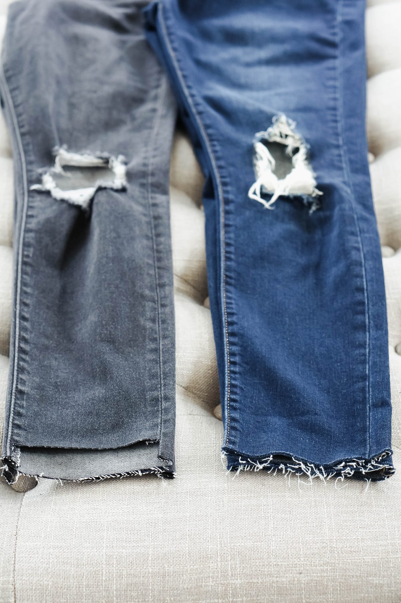 DIY: How To Cut The Hem Off Jeans - Red White & Denim