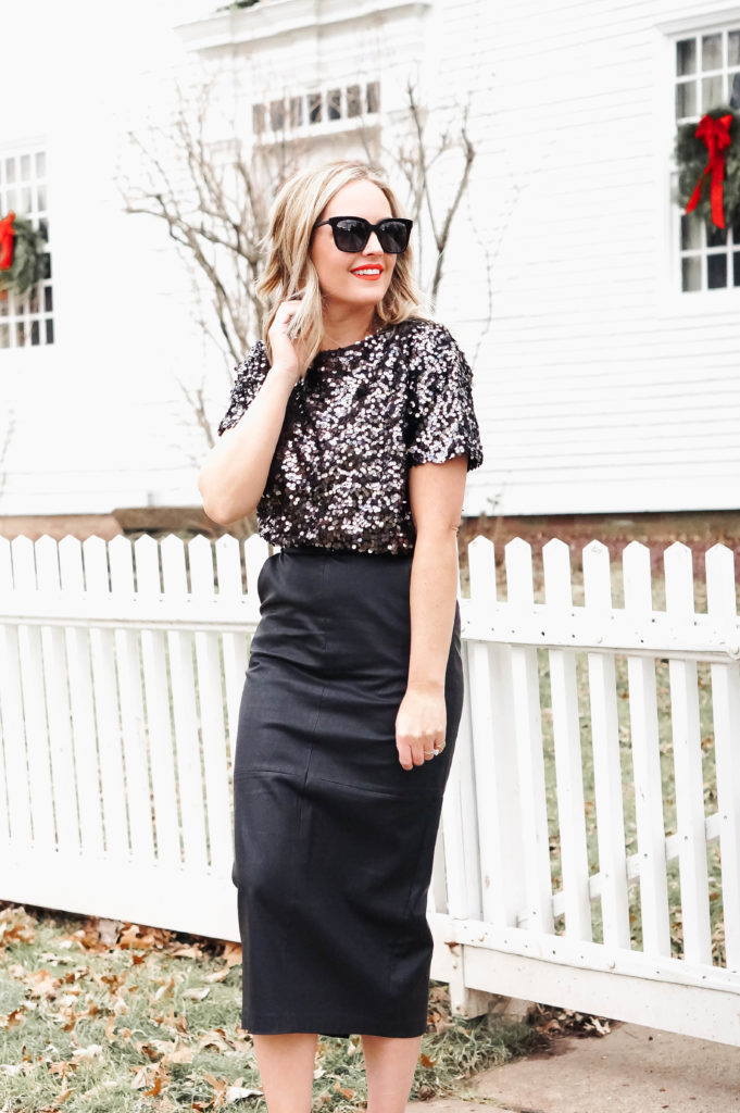 How To Wear Sequins This Holiday Season - Red White & Denim