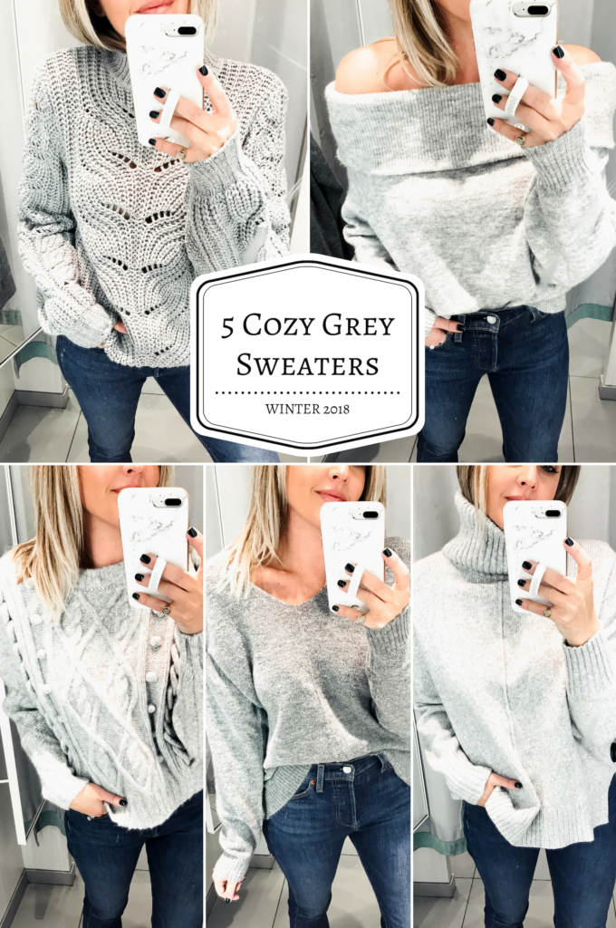 5 Cozy Grey Sweaters For Winter - Red White & Denim
