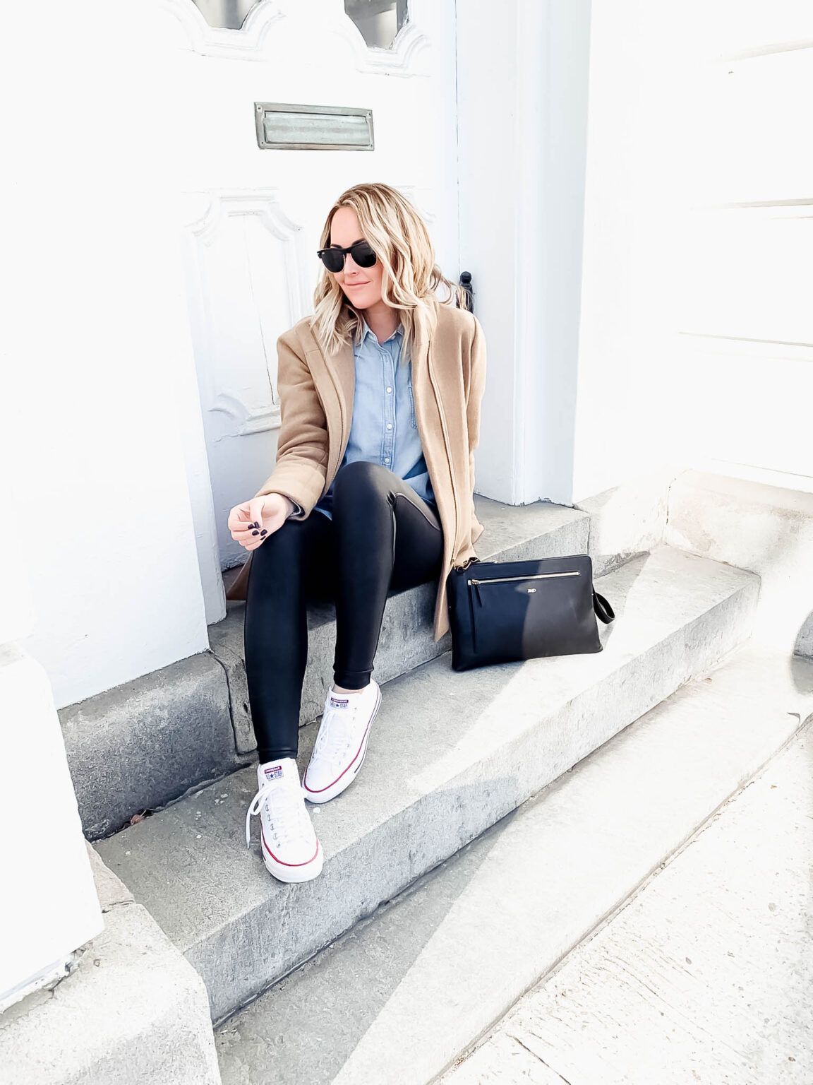 J. Crew Factory City Coat - Red White & Denim