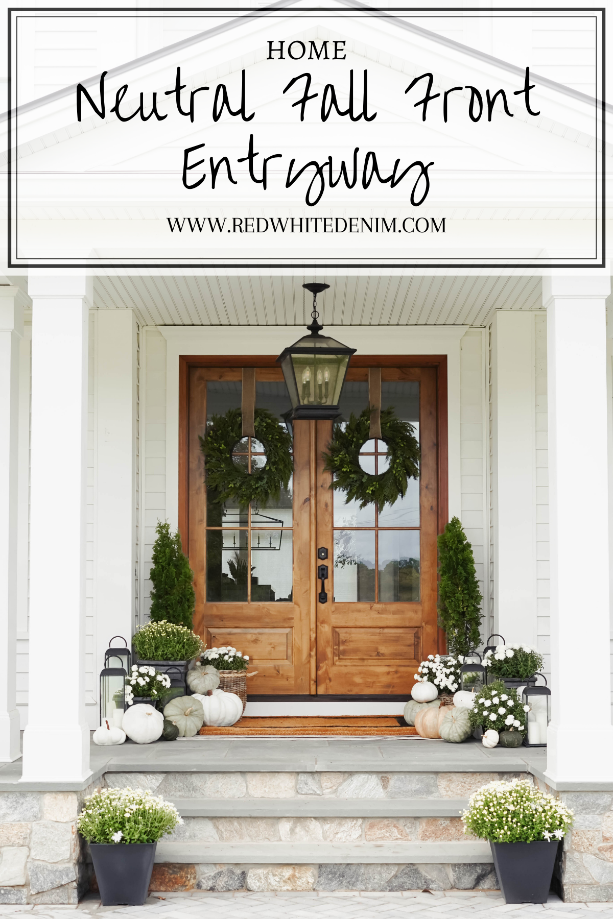 Neutral-Fall-Front-Entryway - Red White & Denim