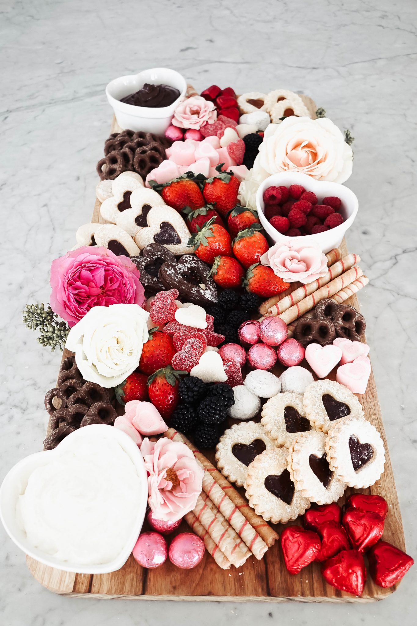 HOW TO MAKE A VALENTINES DAY DESSERT BOARD - Red White & Denim