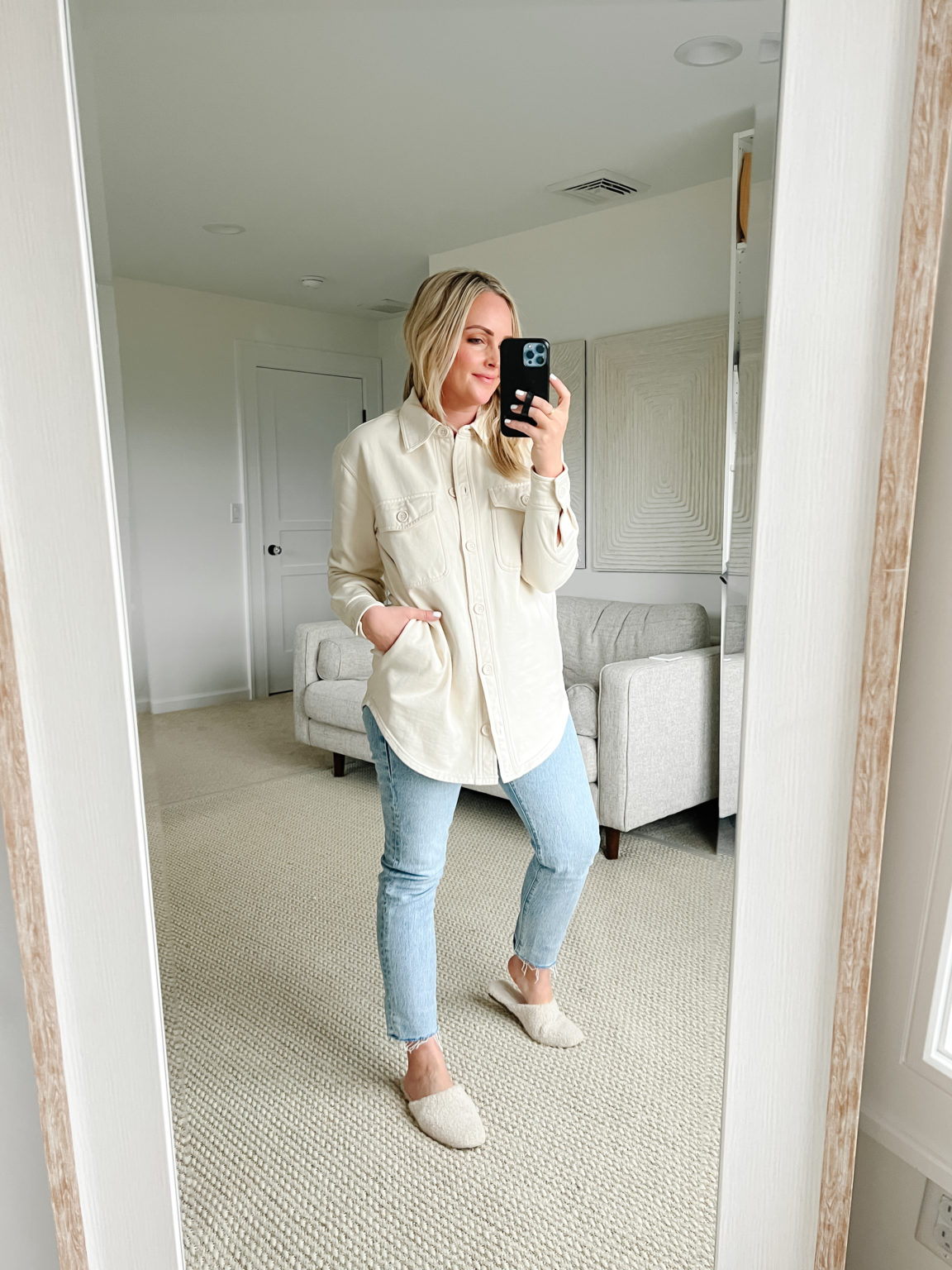 4 Ways To Style A Shacket for Spring - Red White & Denim