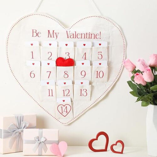 VALENTINES DAY CRAFT CALENDAR - Red White & Denim